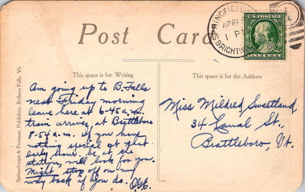 VT, BELLOWS FALLS - Hotel Windham and square before 1912 fire - W00542 ...